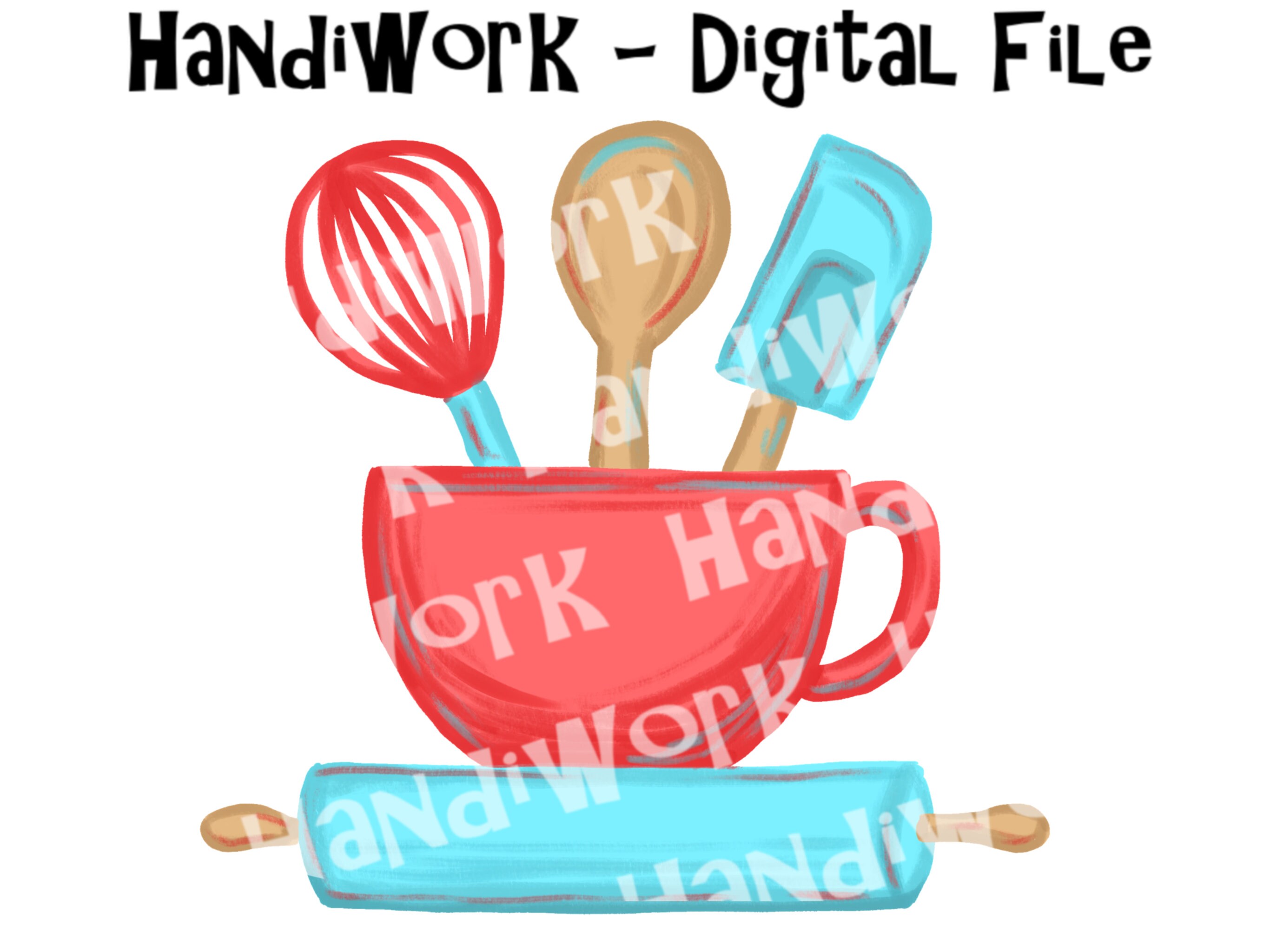 Baking Sublimation Design, Baking Bowl With Spatula and Whisk Digital ...