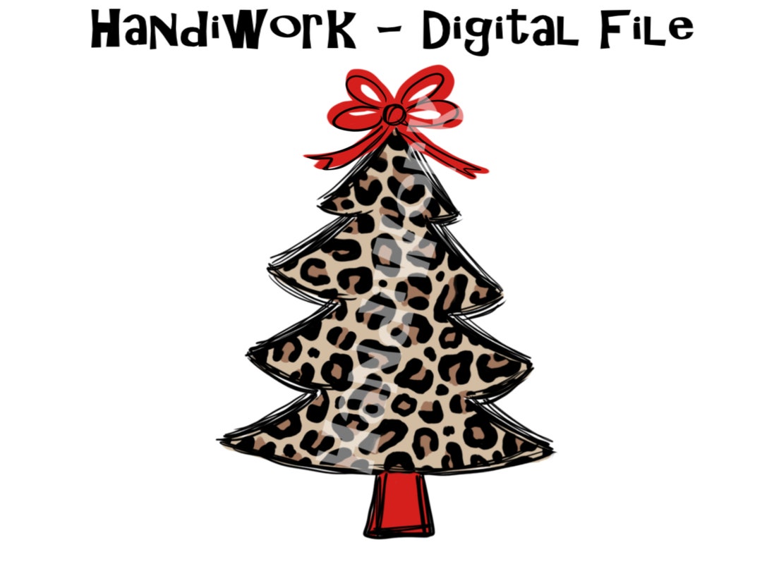 Cheetah Christmas Tree With Bow PNG File, Cheetah Christmas Tree ...