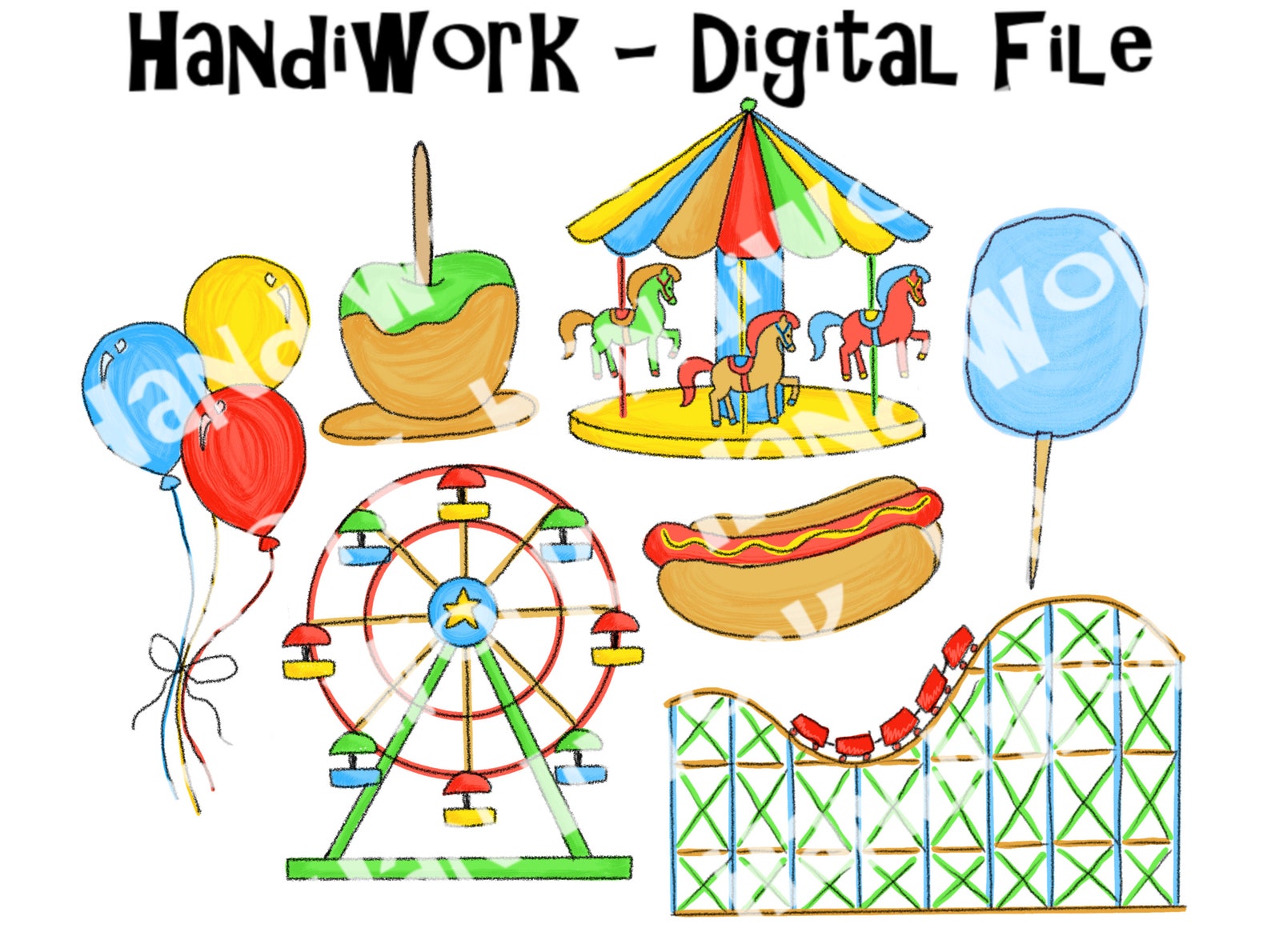 Cute Carnival Clip Art, Painted Carnival Png Designs, Colorful Kids ...