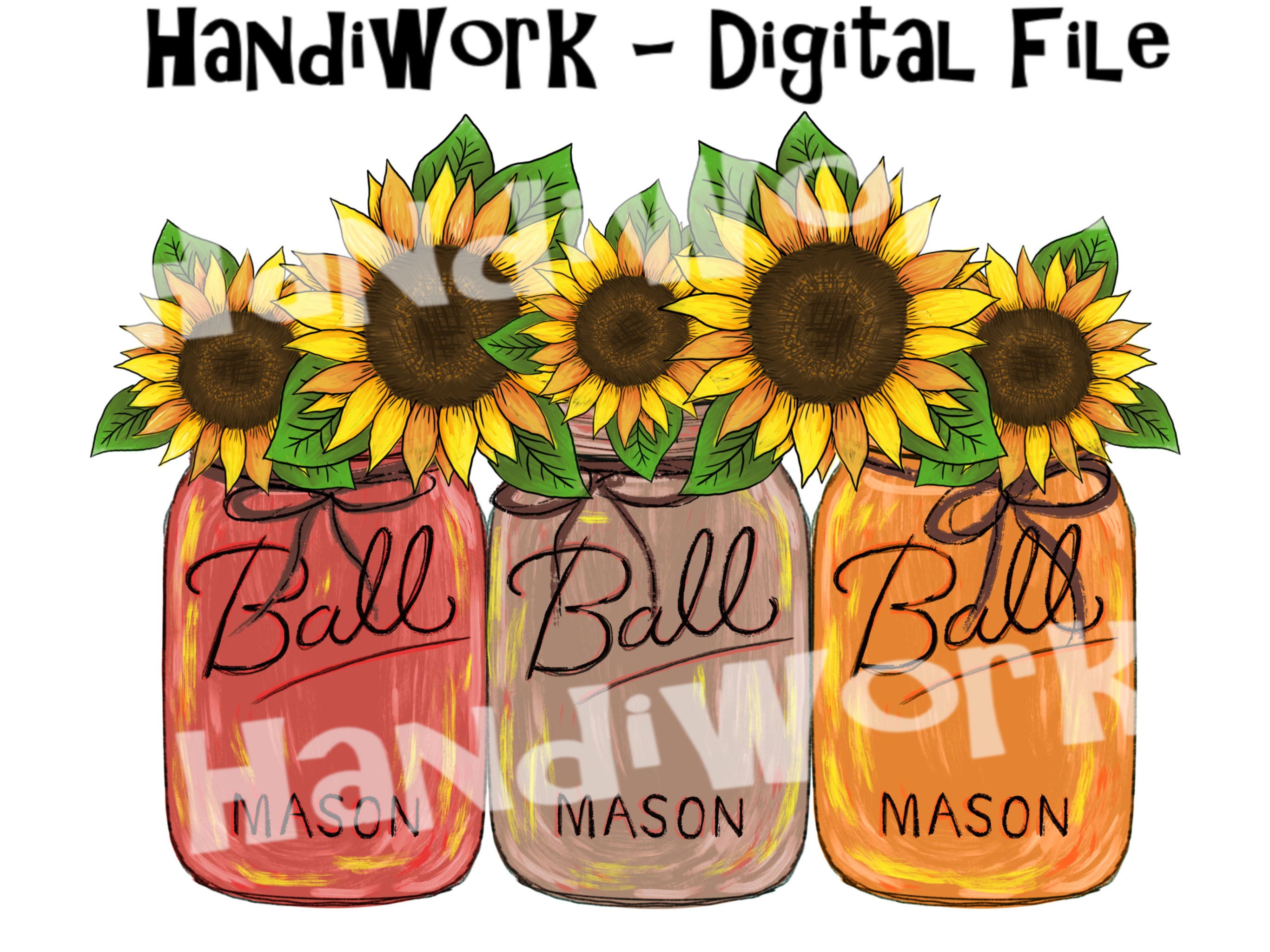 Sunflower In Mason Jar Clipart