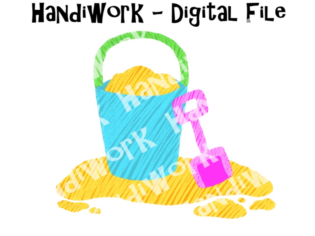 Scribble Sand Bucket and Shovel Png Design, Girly Sand Bucket and ...