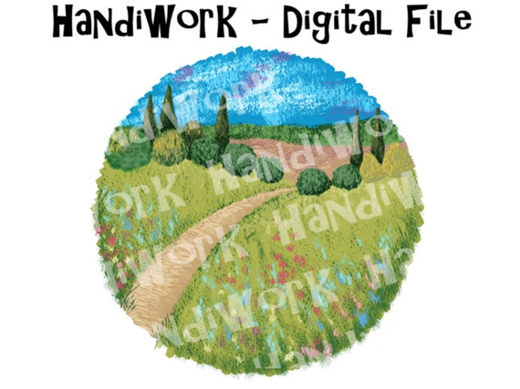 Pretty Painted Field Circle Design Png Digital Painted Field - Etsy