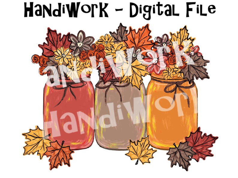 Fall Mason Jar Png Design Fall Mason Jar Sublimation Mason - Etsy