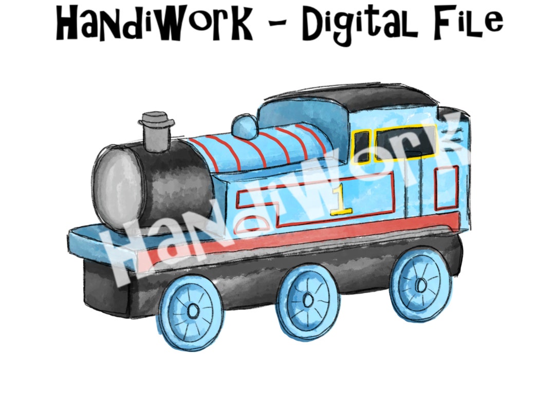 Watercolor Blue Train Png Design, Blue Painted Train Sublimation Design ...
