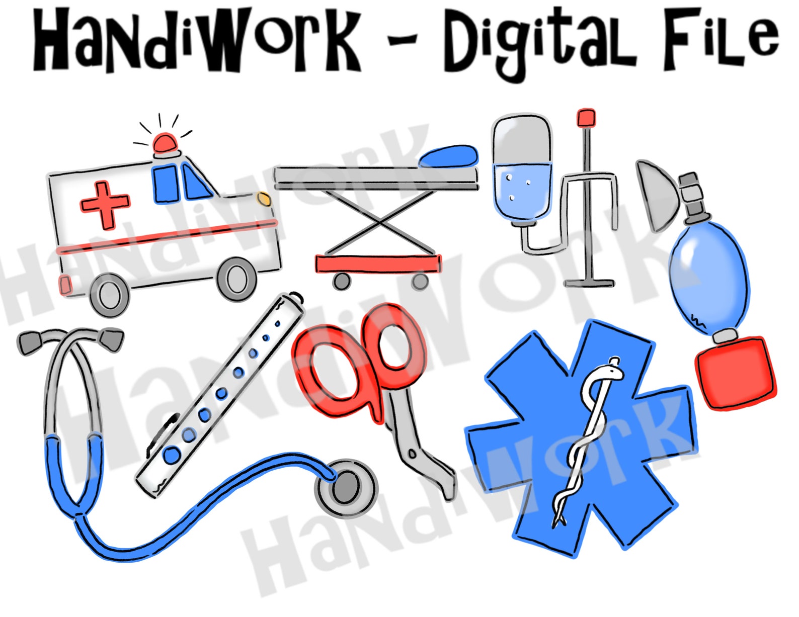 Paramedic EMT Cute Clip Art, Paramedic Clip Art Sublimation Designs ...