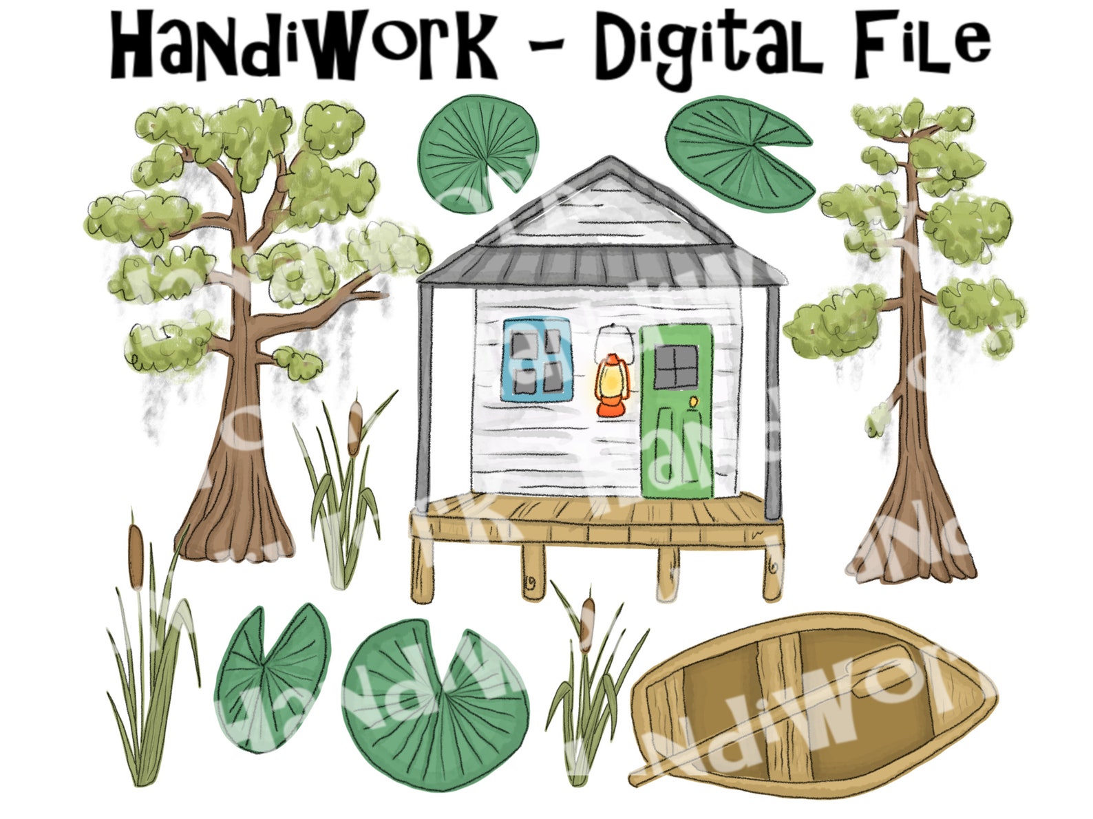 Cute Kid Swamp Clip Art Png Files, Swamp House Png, Swamp Plants, Cat ...