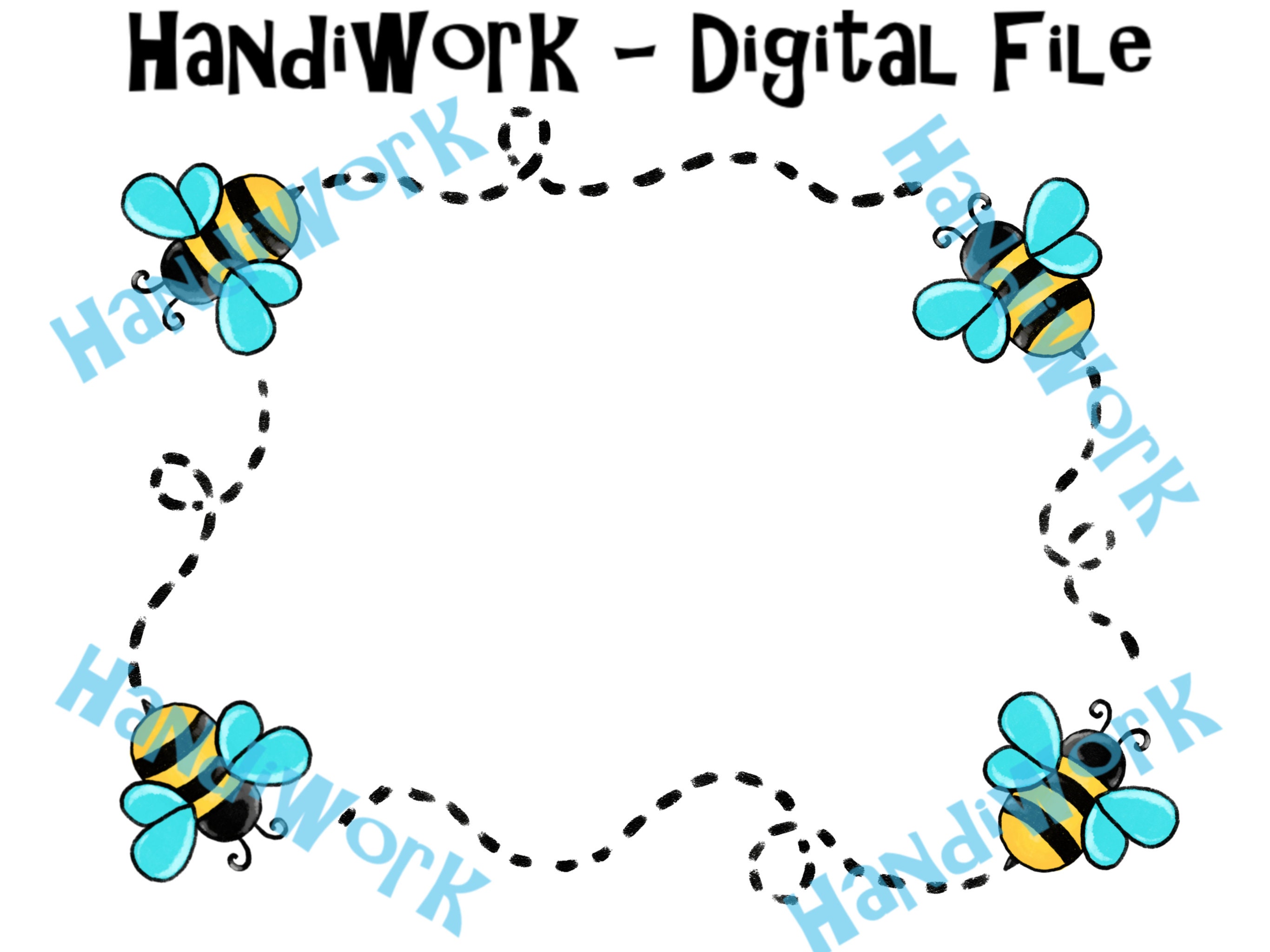 Bee Border Png Design Cute Bumble Bee Border Sublimation - Etsy Ireland