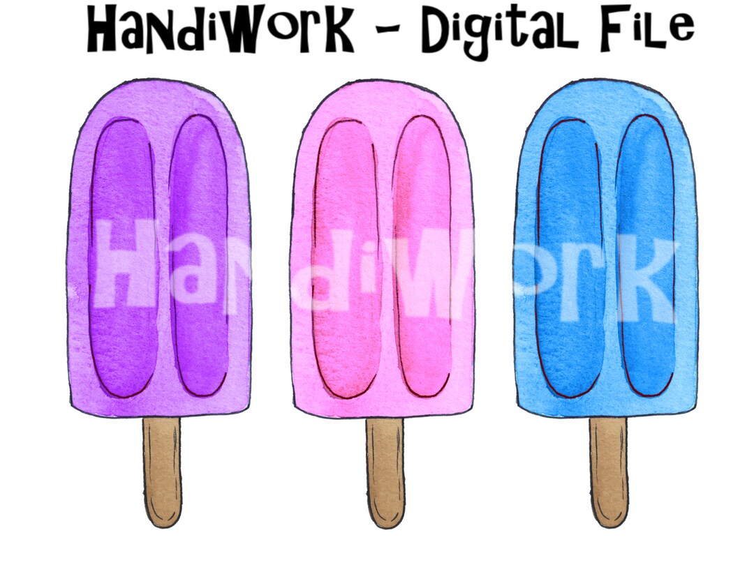 Popsicle Trio PNG Design, Watercolor Popsicle Design, Girly Popsicle ...