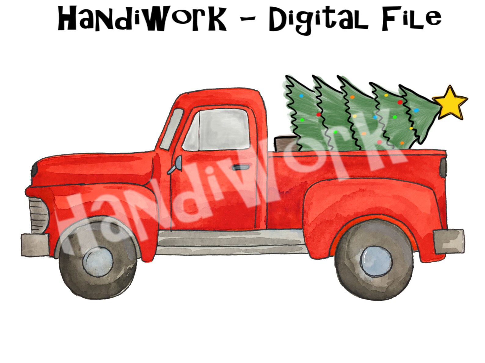 Truck With Christmas Tree PNG File Christmas Truck | Etsy