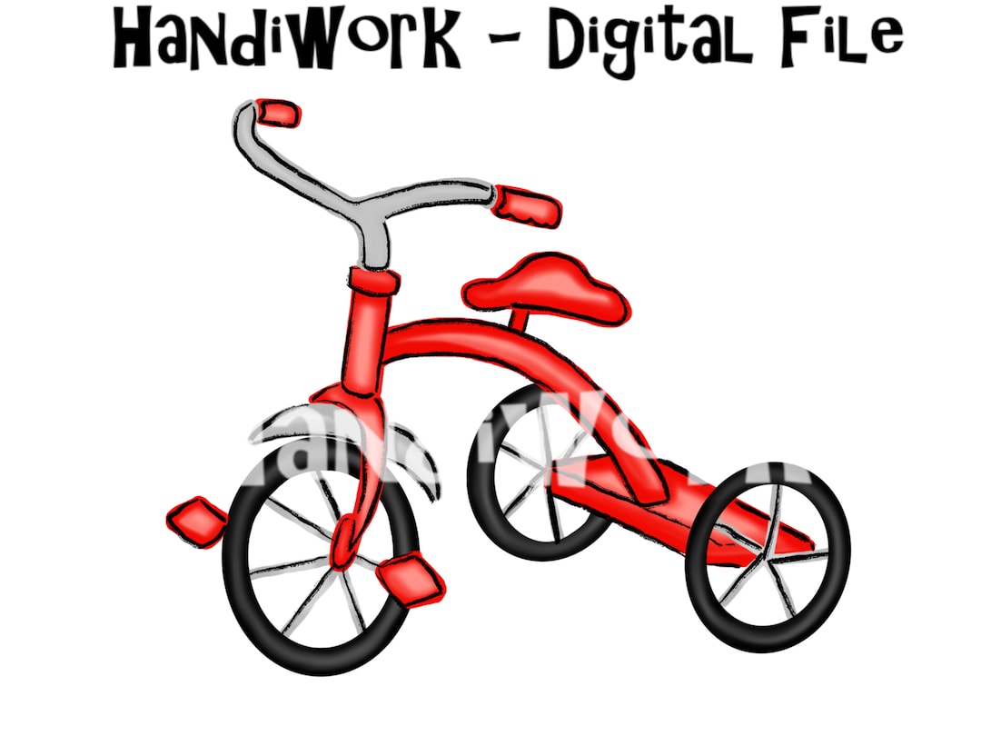Red Little Tricycle Png Design, Red Tricycle Sublimation Design, Kids ...