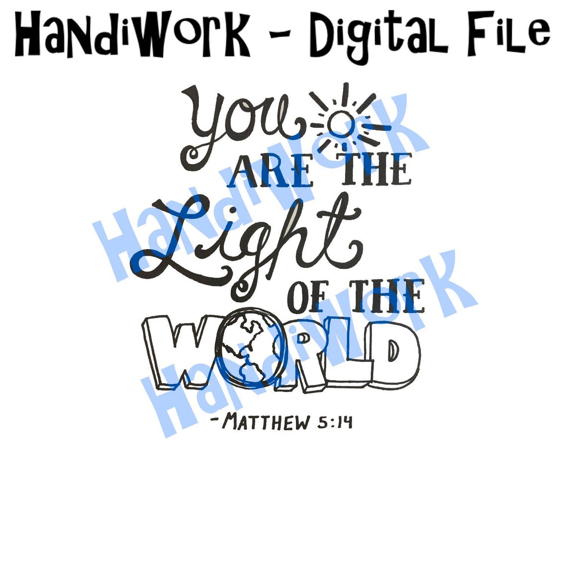 Matthew 5:14 Sublimation Design Handwritten Bible Verse You - Etsy