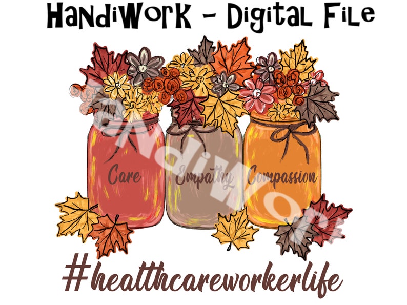 Nursing Fall Mason Jar Png Design Mason Jars With Fall - Etsy