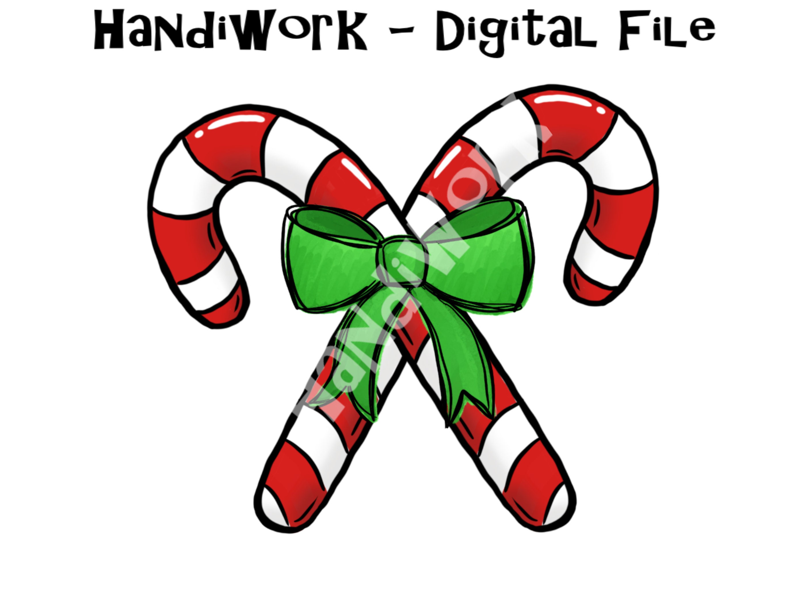 Candy Cane Bow Clip Art