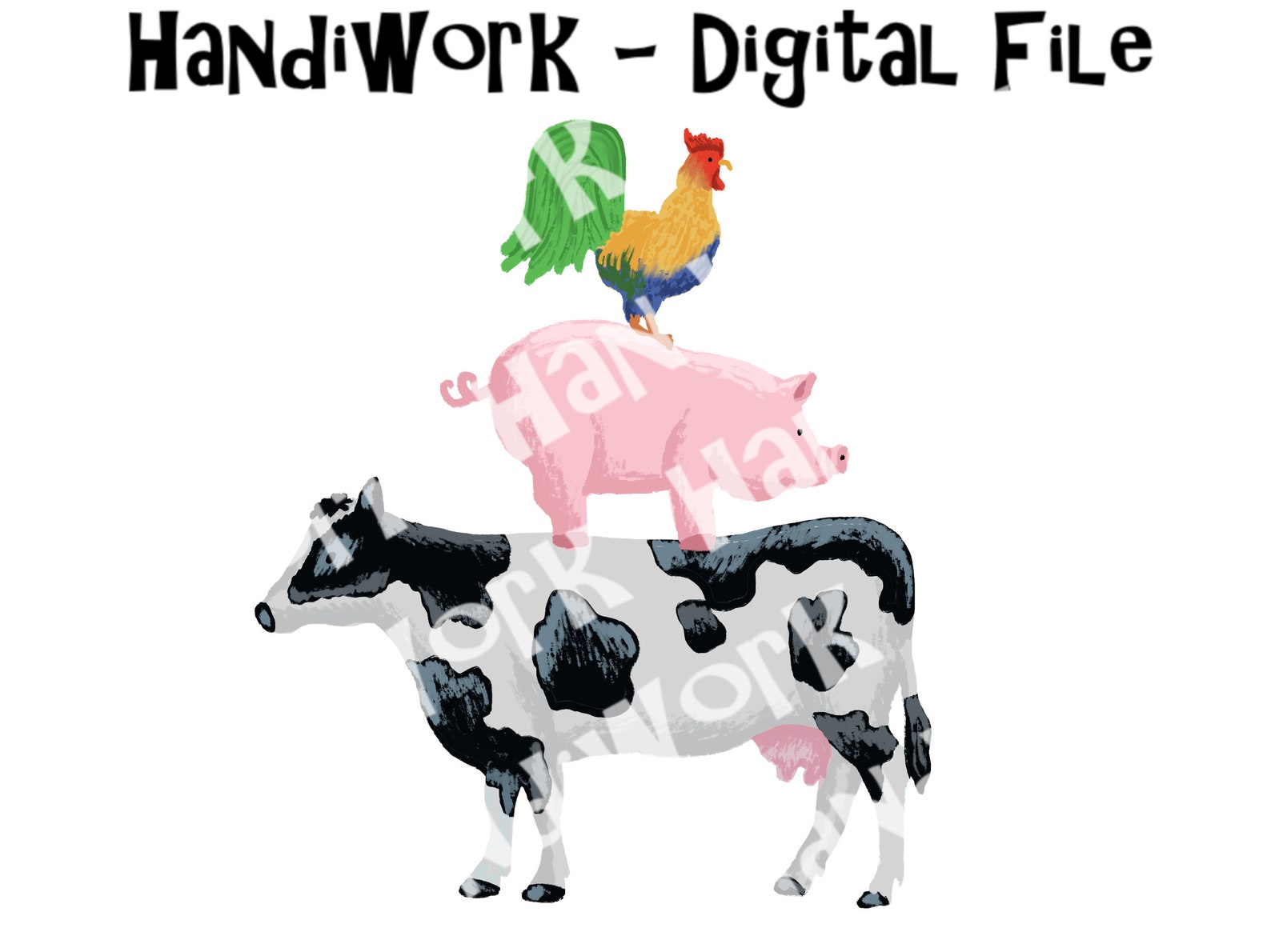 Stack of Farm Animals Png Design, Farm Animal Stacked Sublimation ...