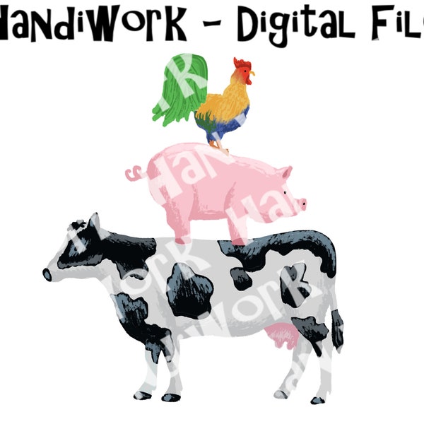 Stacked Farm Animals - Etsy