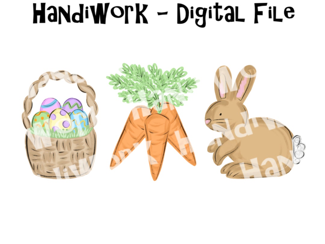 Easter Trio Design Png, Easter Trio Sublimation, Basket With Eggs ...