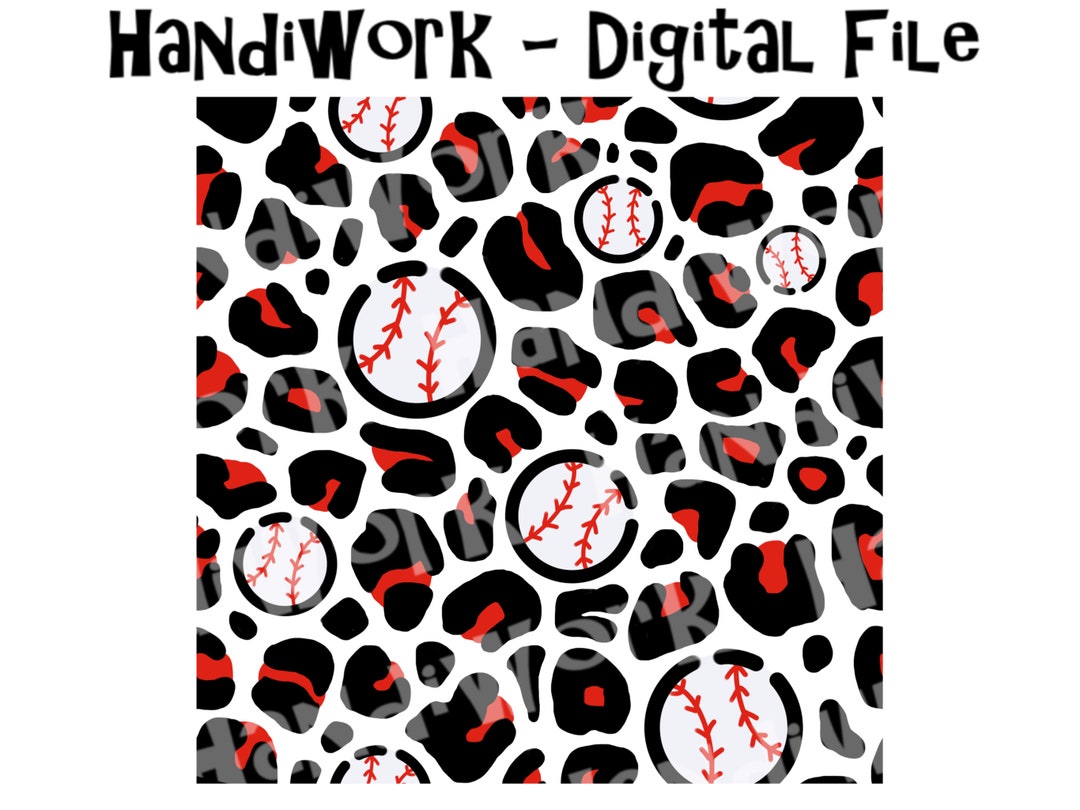 Baseball Cheetah Seamless Design File Png, Baseball Leopard Digital ...