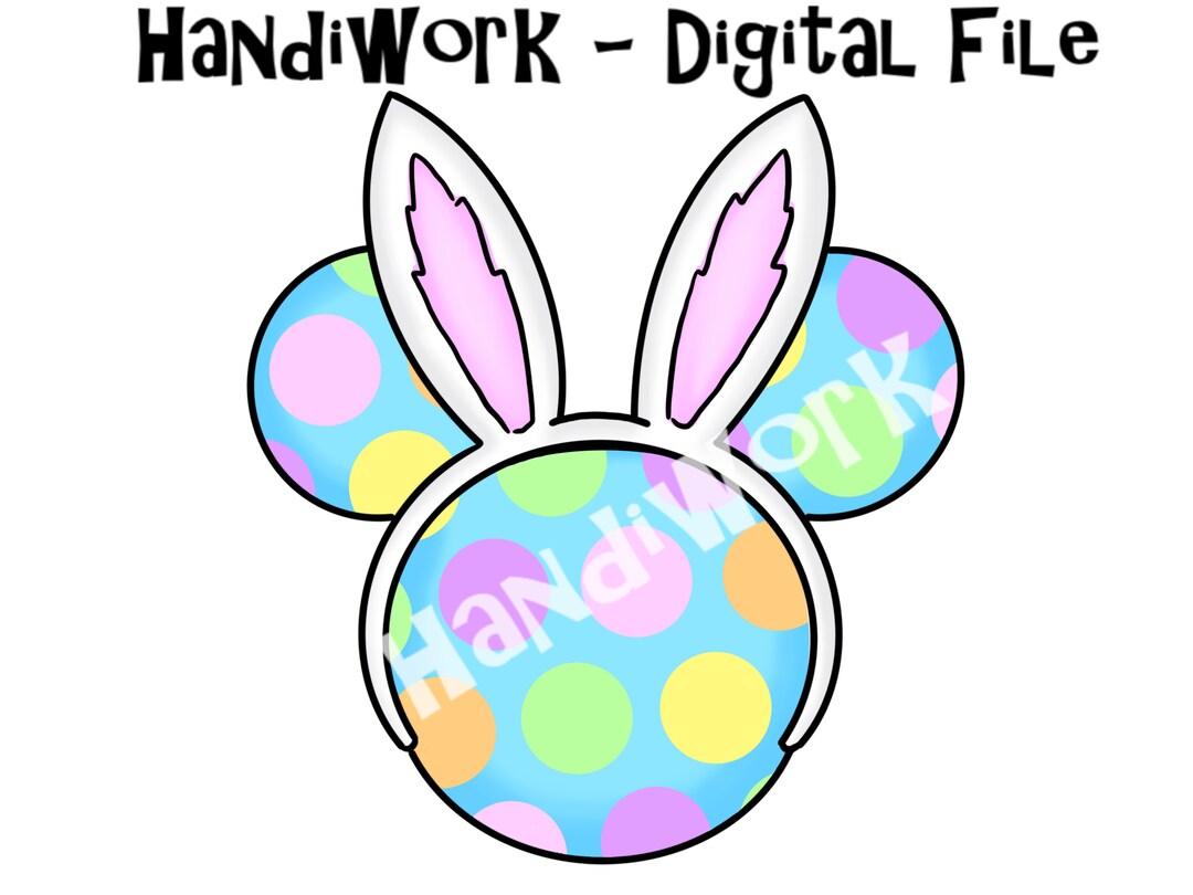 Easter Mouse Head Png Design, Bunny Ears Mouse Head Design, Easter ...