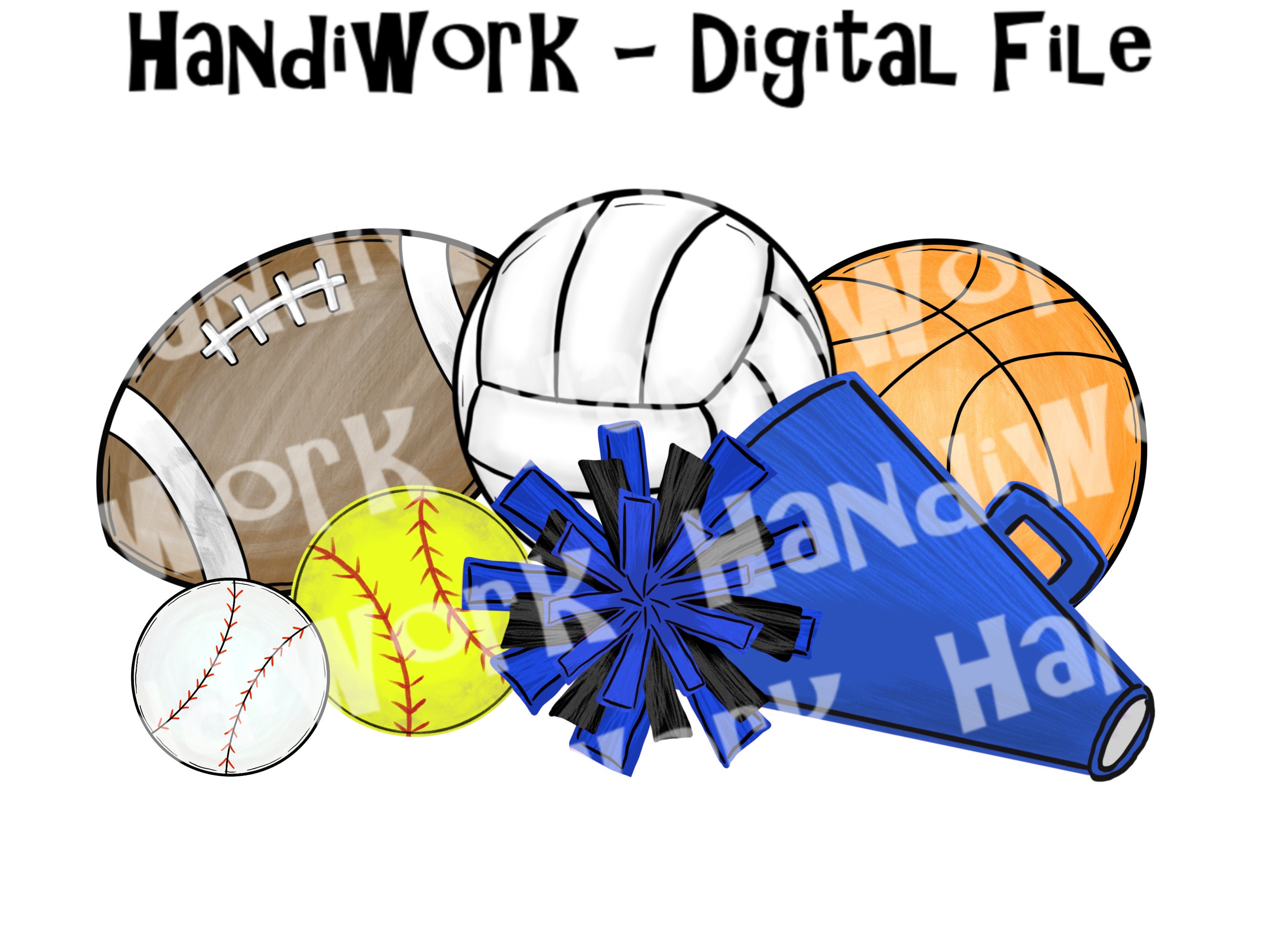 Blue Themed Sports Png Design Sports Sublimation Design - Etsy