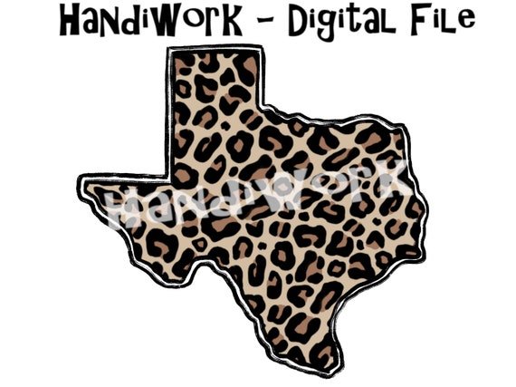 Digital Sublimation File Leopard Print Texas Stacked Texas PNG File Art ...