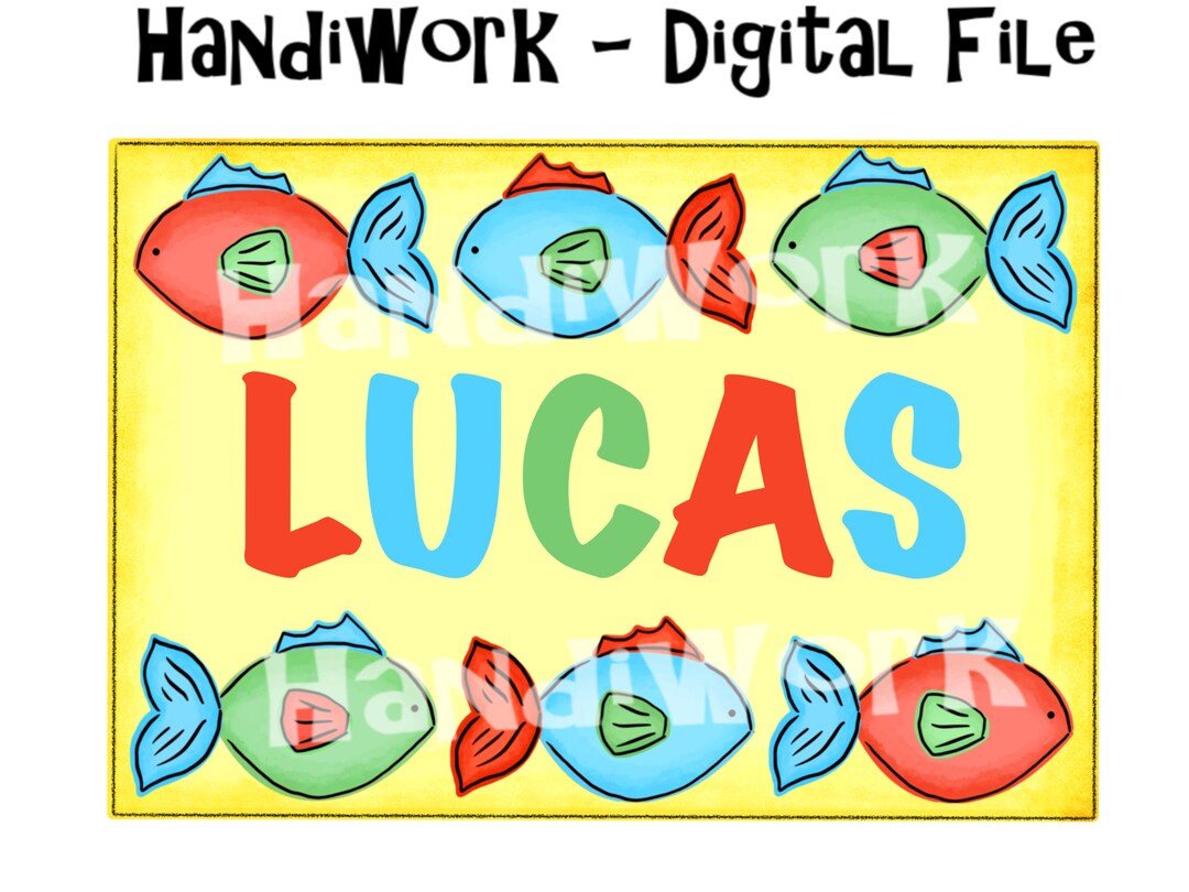 Colorful Fish Kids Png Design With Name, Personalized Kids Fishing ...