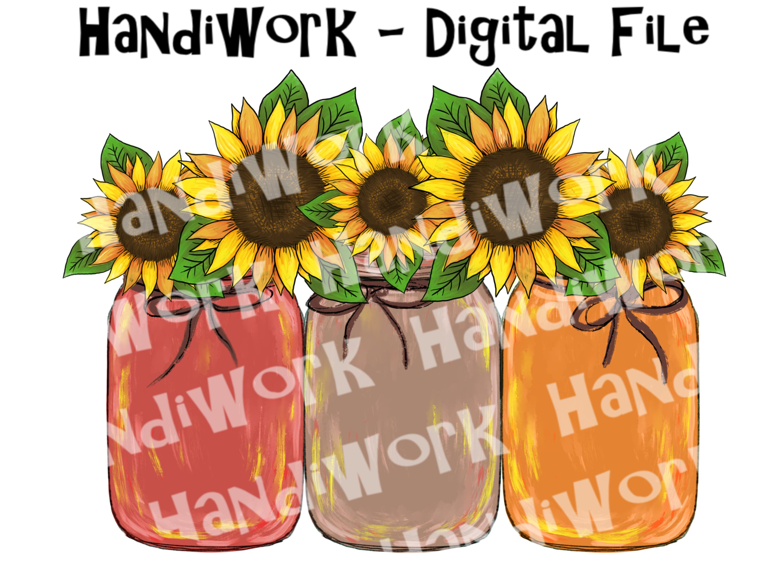 Sunflower In Mason Jar Clipart