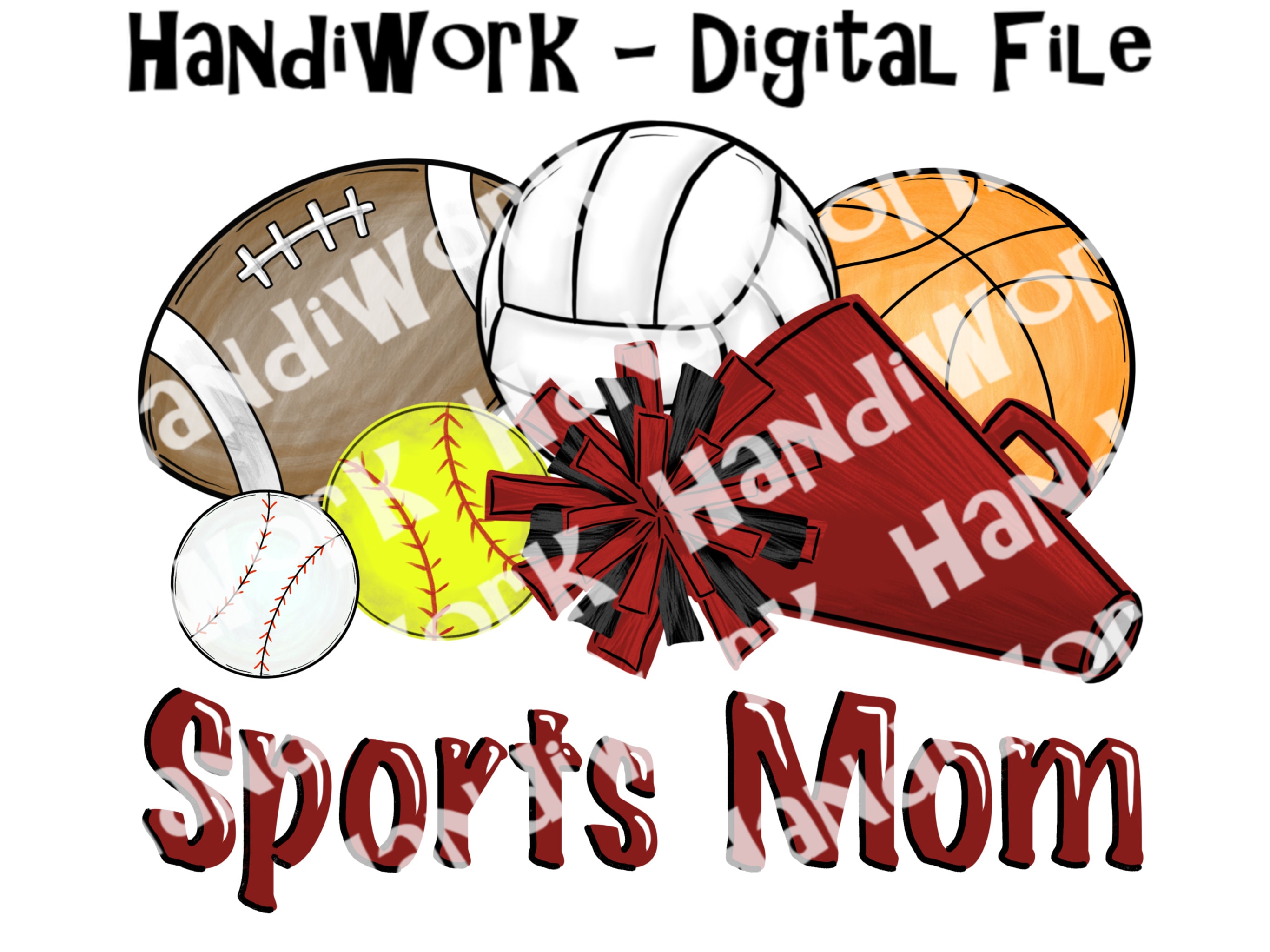 Sports Mom Png Design, Sports Mom Sublimation Png, Baseball Football ...