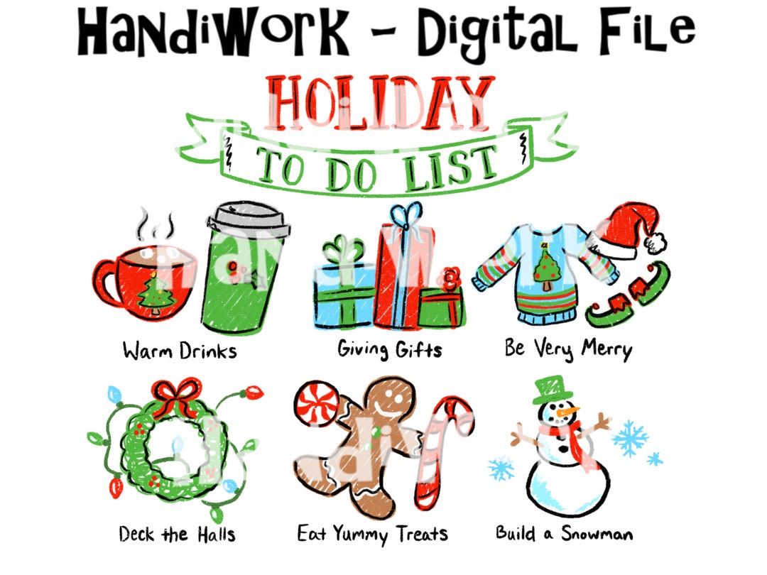 Holiday to Do List Png Design, Christmas to Do List Sublimation Design ...