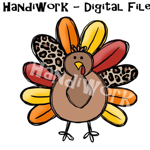 Cheetah Turkey PNG File Cute Cheetah Turkey Watercolor - Etsy