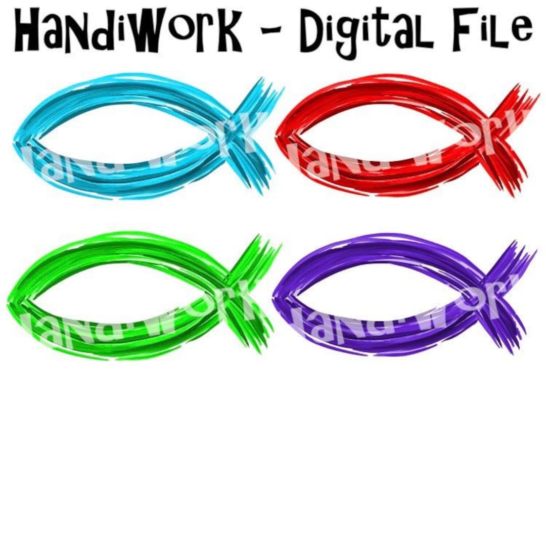 Jesus Fish PNG Design, Brush Stroke Painted Jesus Fish, Jesus Fish ...