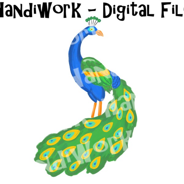 Colorful Peacock Png - Etsy