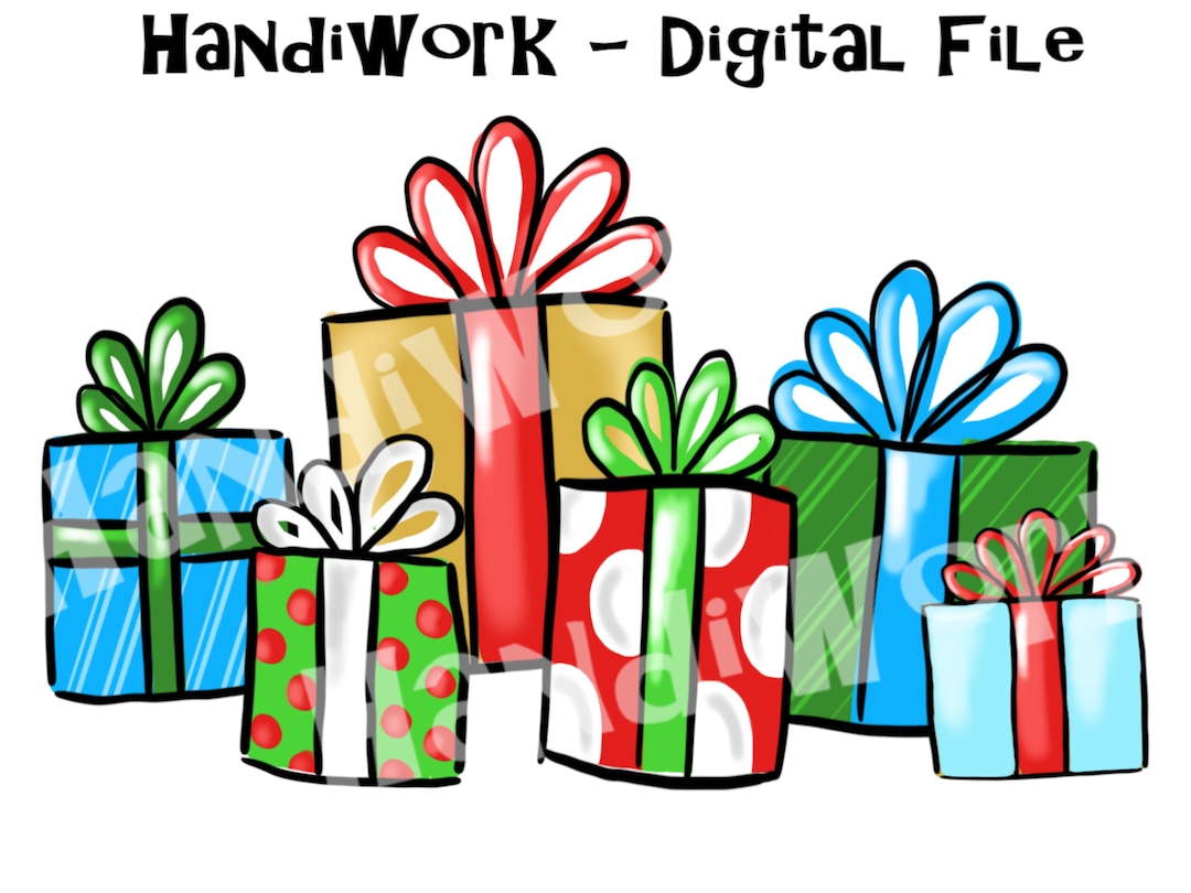 Christmas Presents PNG File, Cute Christmas Presents Design, Watercolor ...