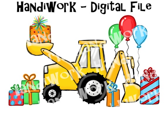 Birthday Backhoe Png Design Birthday Construction Shirt - Etsy