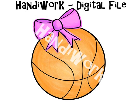 Girly Basketball PNG File Watercolor Girl Basketball Design | Etsy
