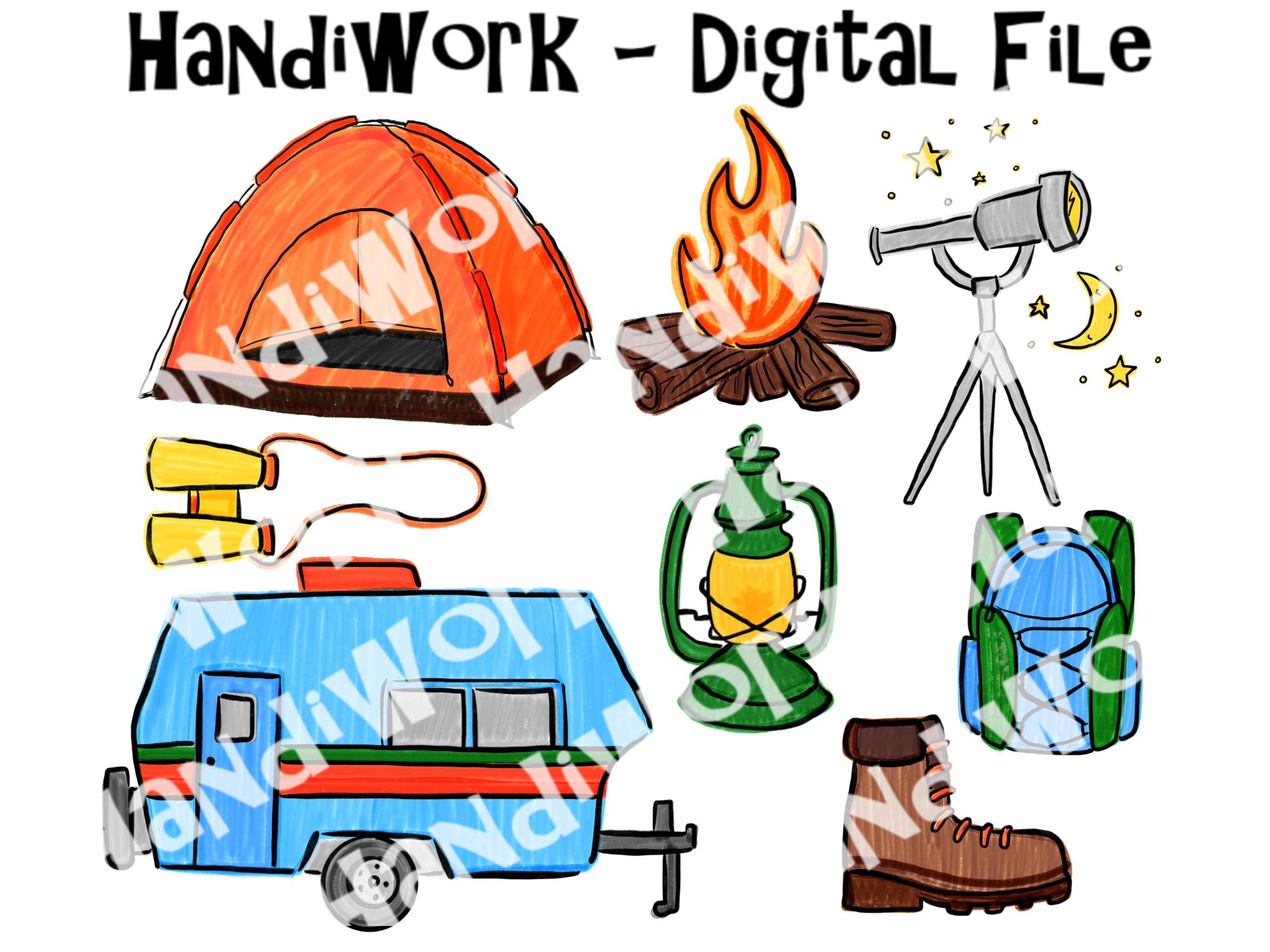 Cute Camping Clip Art Pngs Camping Sublimation Designs - Etsy