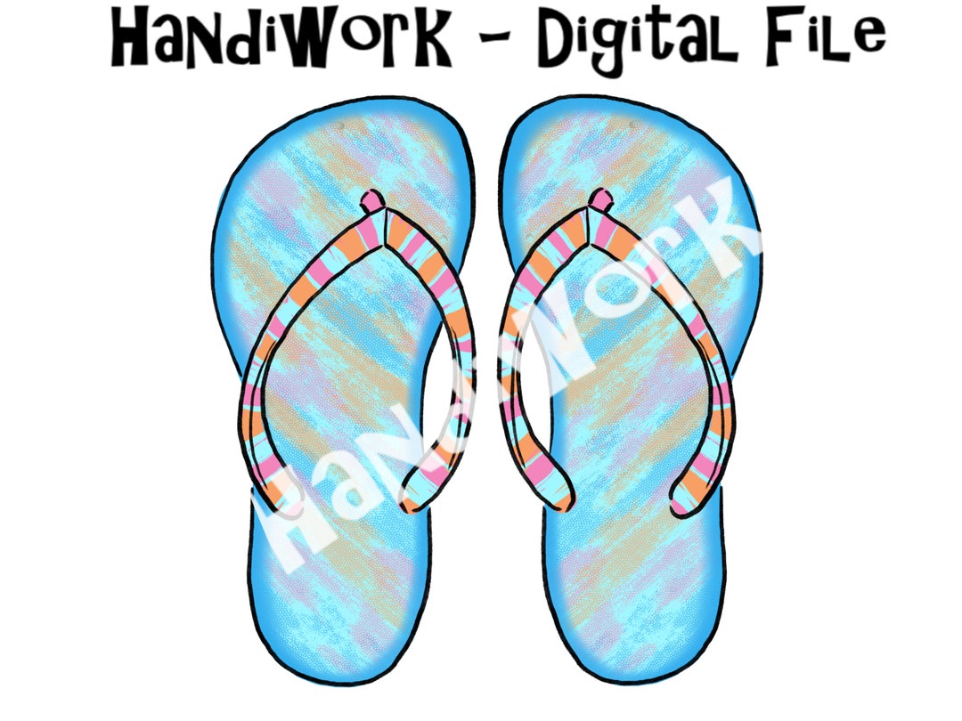 Bright Colored Flip Flop Sublimation Design, Summer Flip Flop Digital ...