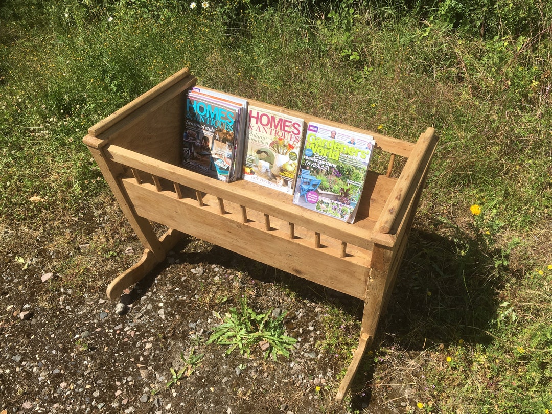 Rustic Antique Magazine Rack, Pine Magazines Rack, Victorian Pine Toy ...