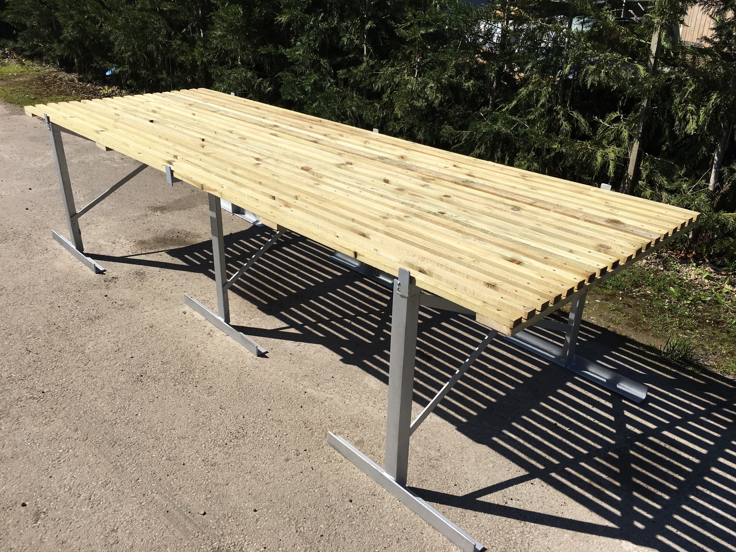 Long Trestle Table, Slatted Produce Bench, Courtyard Table, Wedding ...