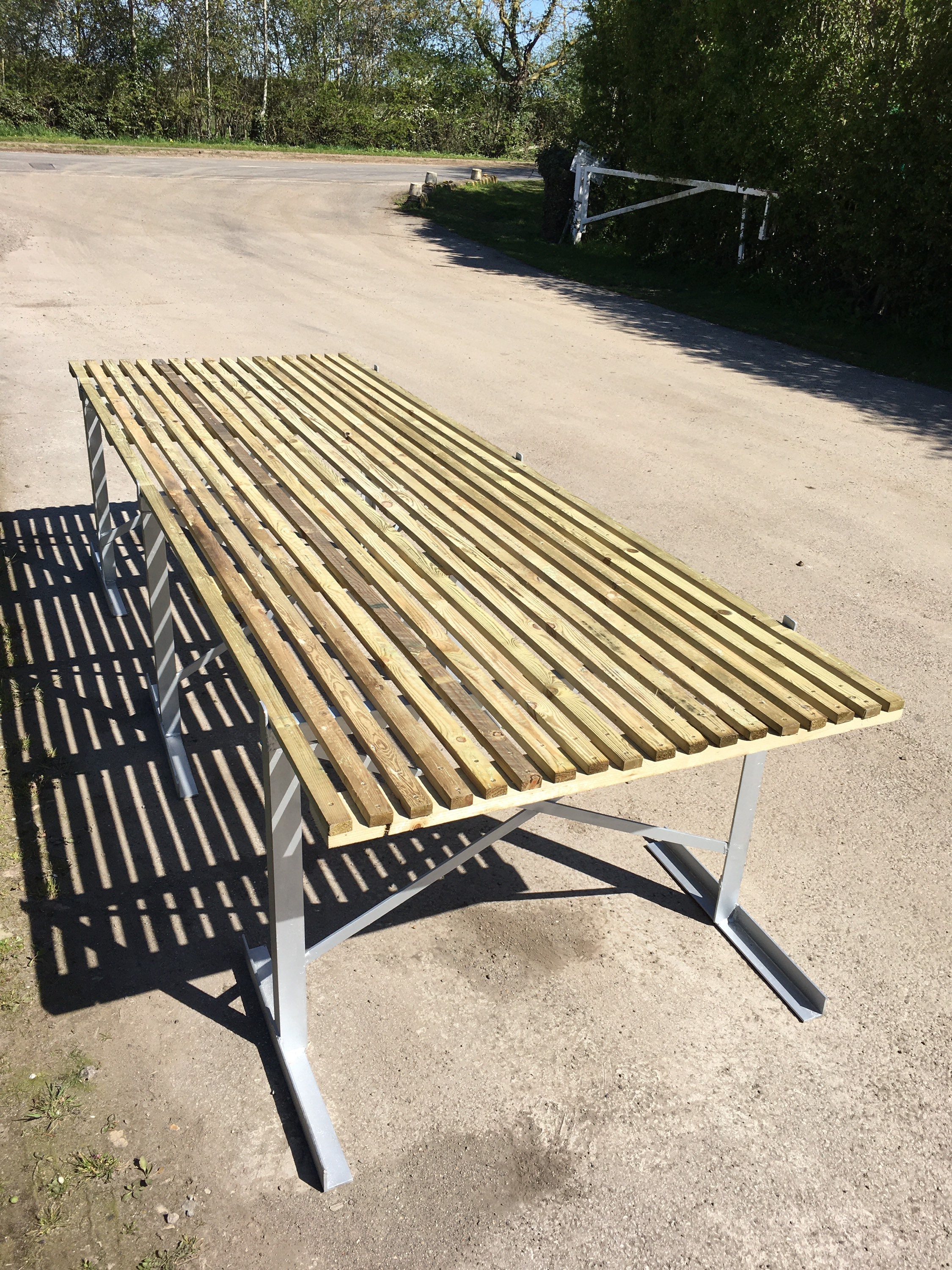 Long Trestle Table, Slatted Produce Bench, Courtyard Table, Wedding ...