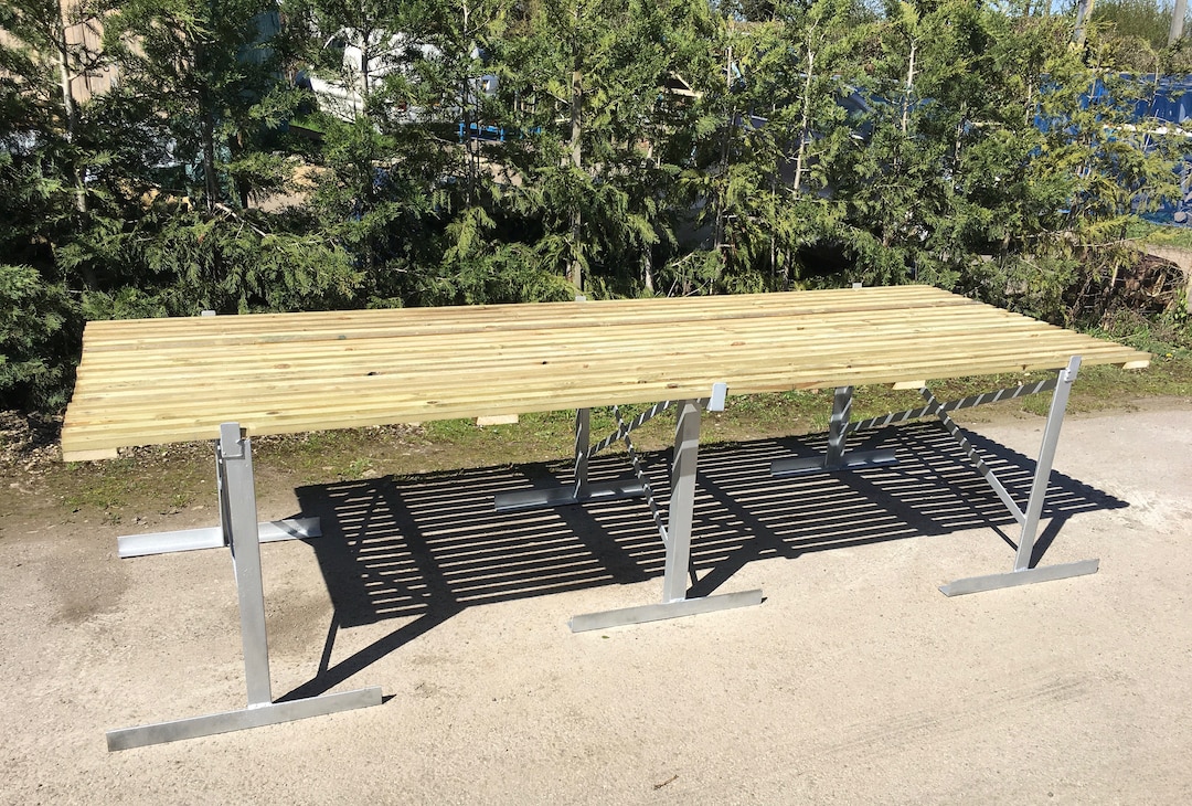 Long Trestle Table, Slatted Produce Bench, Courtyard Table, Wedding ...
