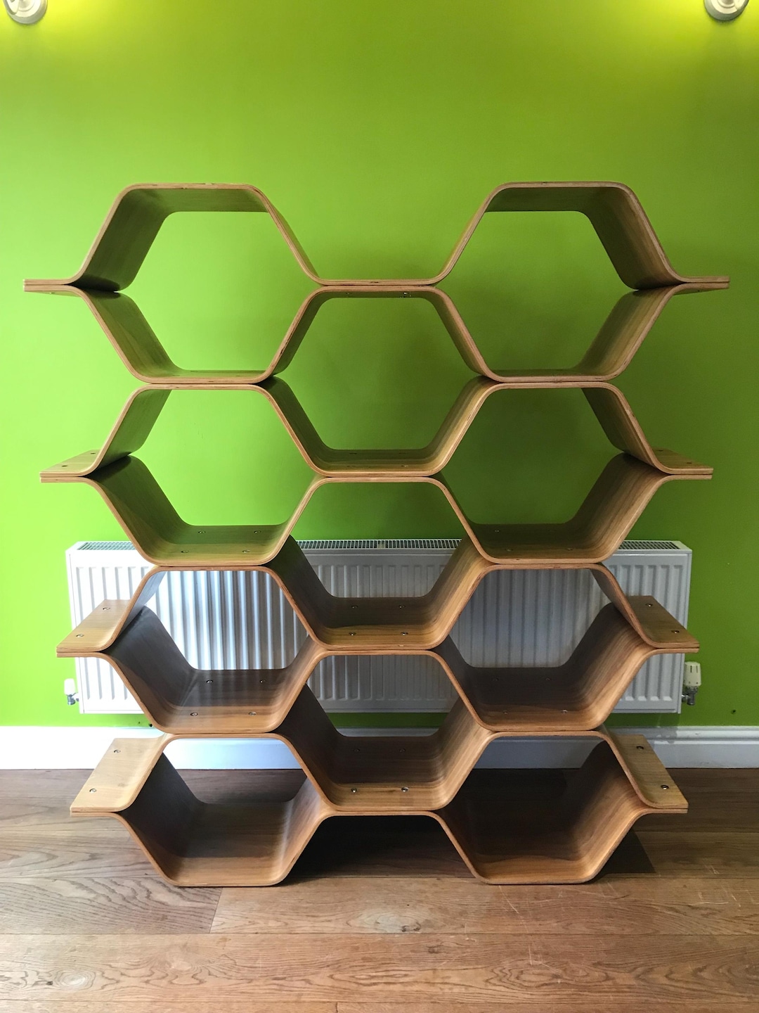 Bentwood Honeycomb Shelving Unit Room Divider, Large Bookcase System ...
