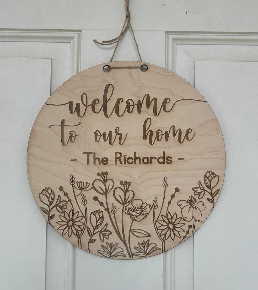 Floral Welcome Sign | Wood | Laser SVG File - Etsy