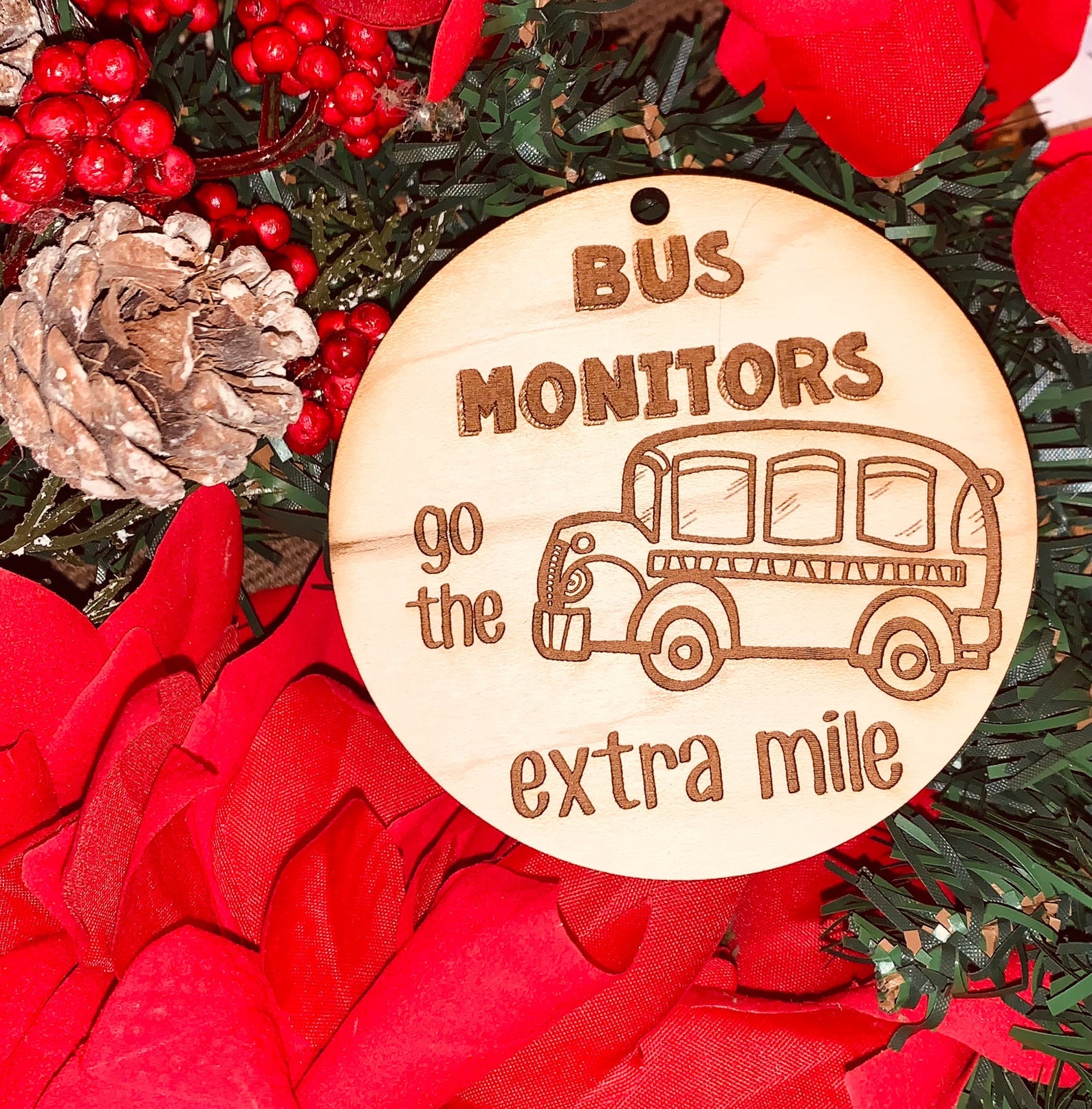 Bus Driver Bus Monitors Go the Extra Mile Ornament SVG Glowforge Laser ...