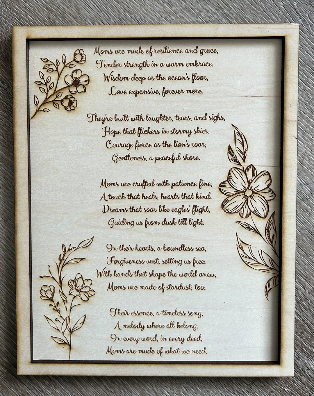 Gift for Mom & Mum | Mother's Day Poem | Sign | Laser Cut | SVG File ...