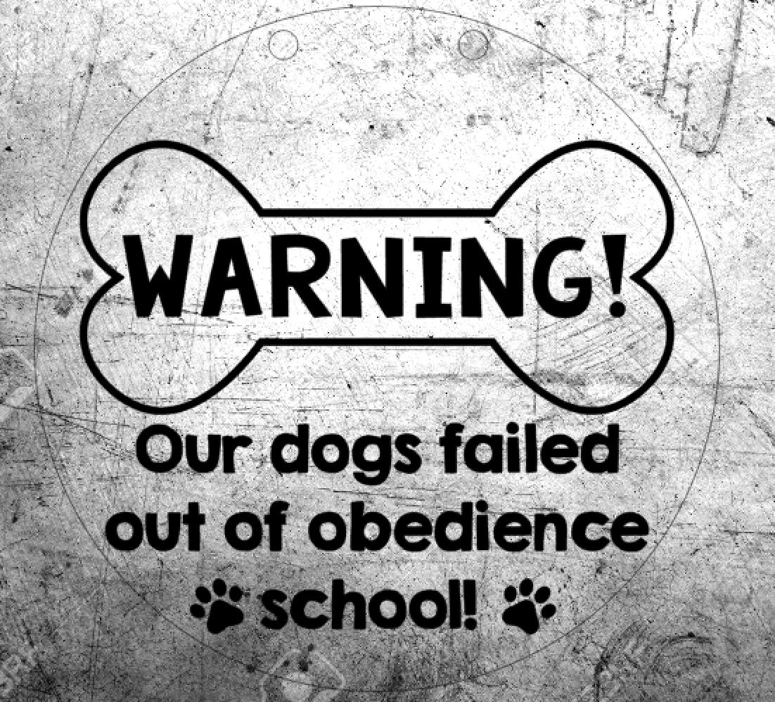 DIGITAL FILE Warning Our Dog Failed Obedience School Vinyl Cutting ...