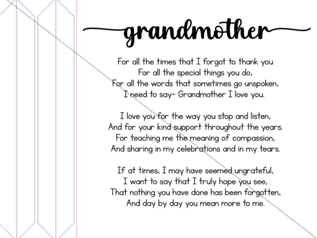 Gift for Grandma | Mother's Day Poem | Sign | Laser Cut | SVG File ...