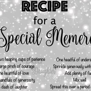 Recipe for a Special Mom Grandma Memere | DIGITAL FILE | SVG| Vinyl ...