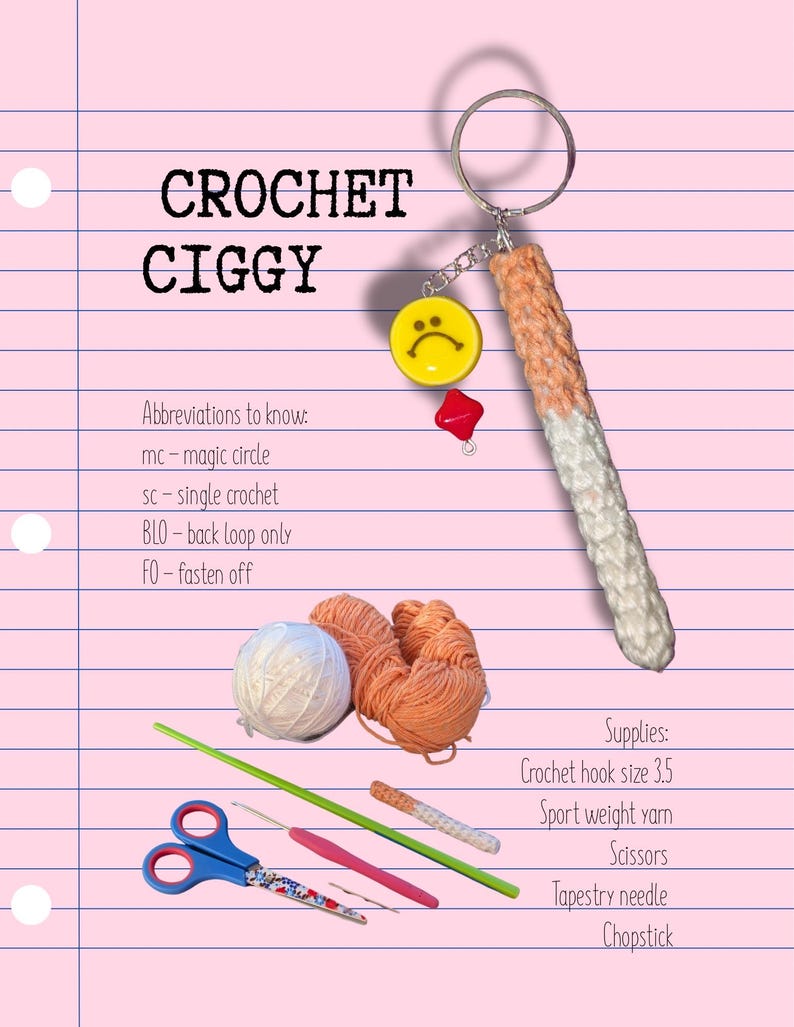 Crochet Cigarette Pattern - Etsy