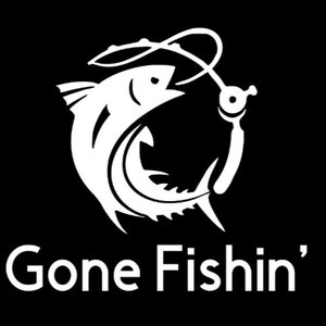 Gone Fishin' Car Decal, Bumper Sticker, Indoor, Outdoor, Fish, for Your ...