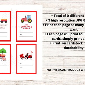 Farming Printable Valentine's Day Cards for Kids, PDF Digital Download ...